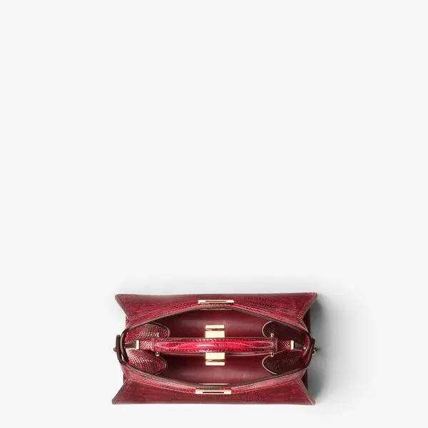 Fendi Peekaboo Iseeu Petite Dark Red Lizard Leather Bag